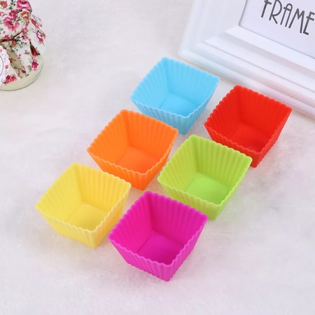Set de forme pentru briose din silicon 12 bucati, din silicon ...