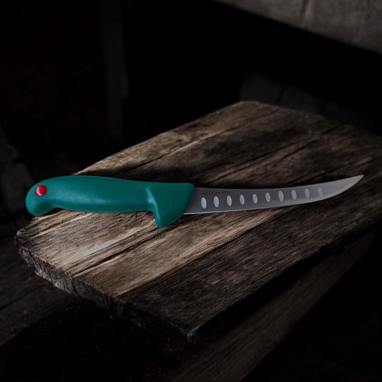 Cutit Profesional pentru Transat si Filetat, Otel German, 29 Cm, Verde ...