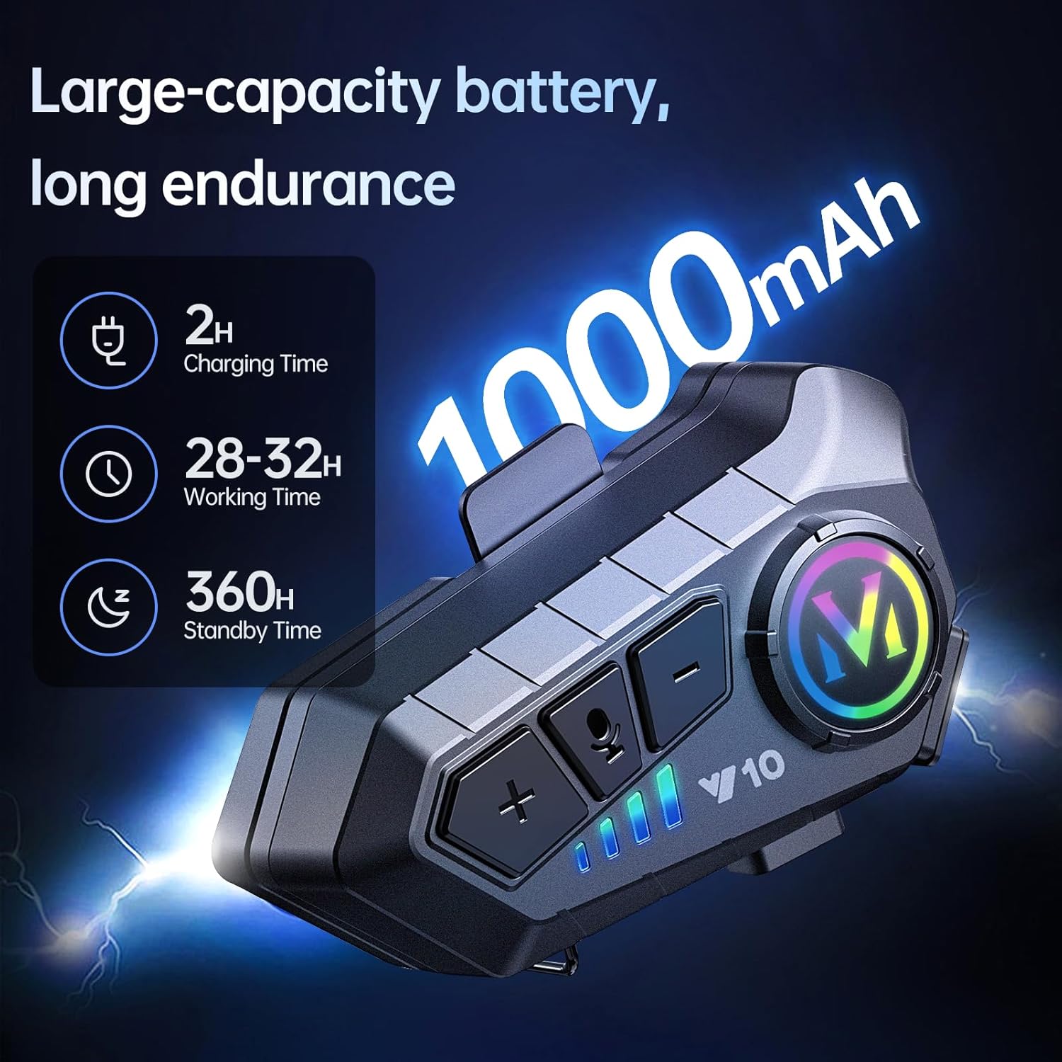 Casca Bluetooth fara fir pentru casca de motocicleta, interfon ...