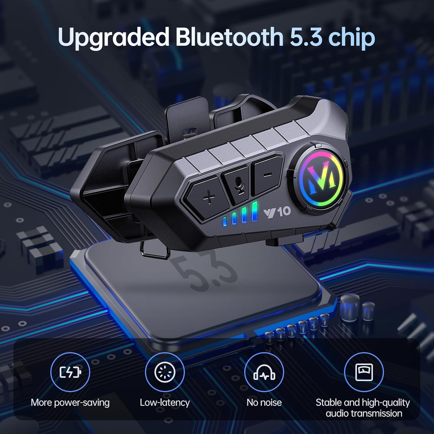 Casca Bluetooth fara fir pentru casca de motocicleta, interfon ...