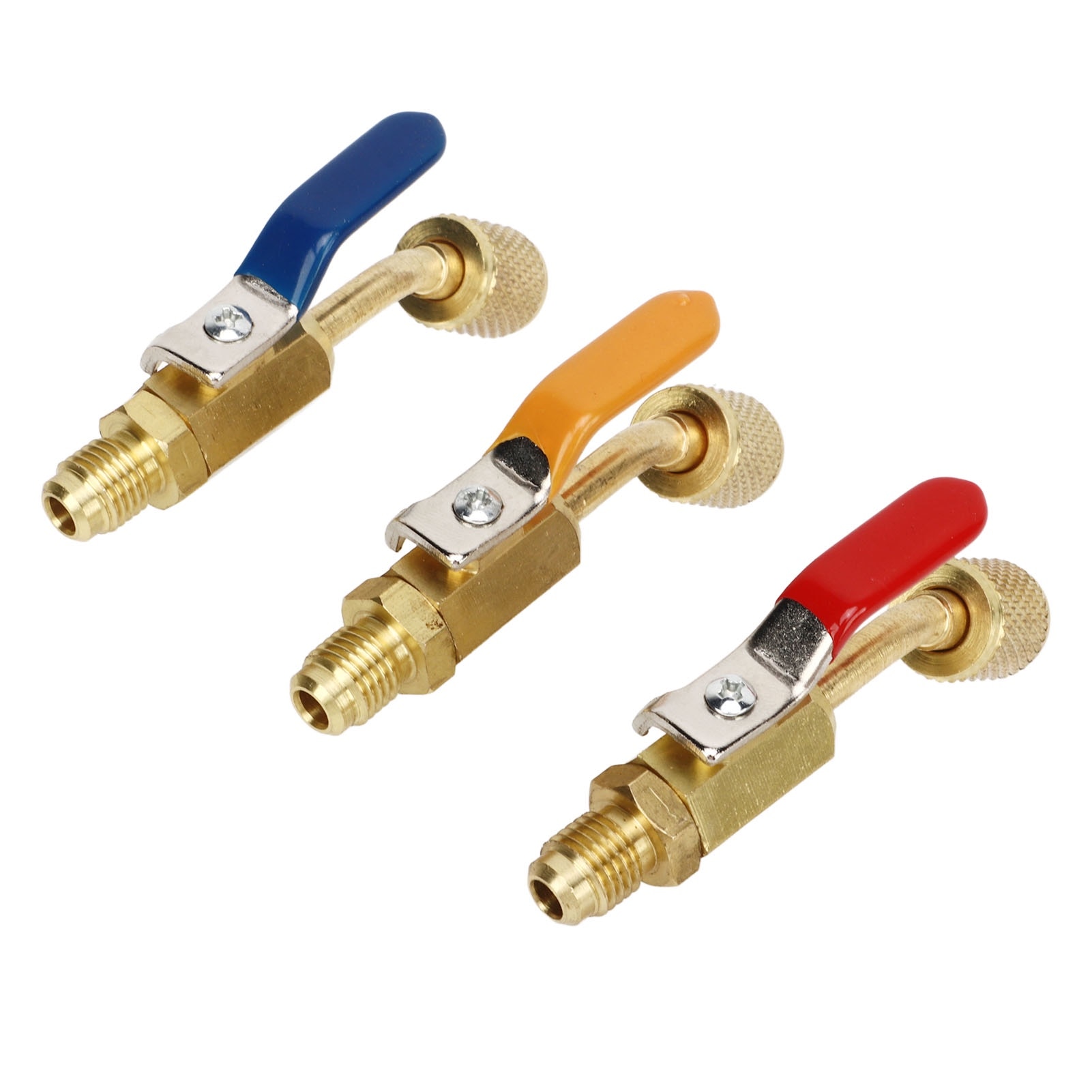 Set 6 Ventile cu Bila pentru Refrigerant, 1/4 inch, Alama, R410A, R134A ...
