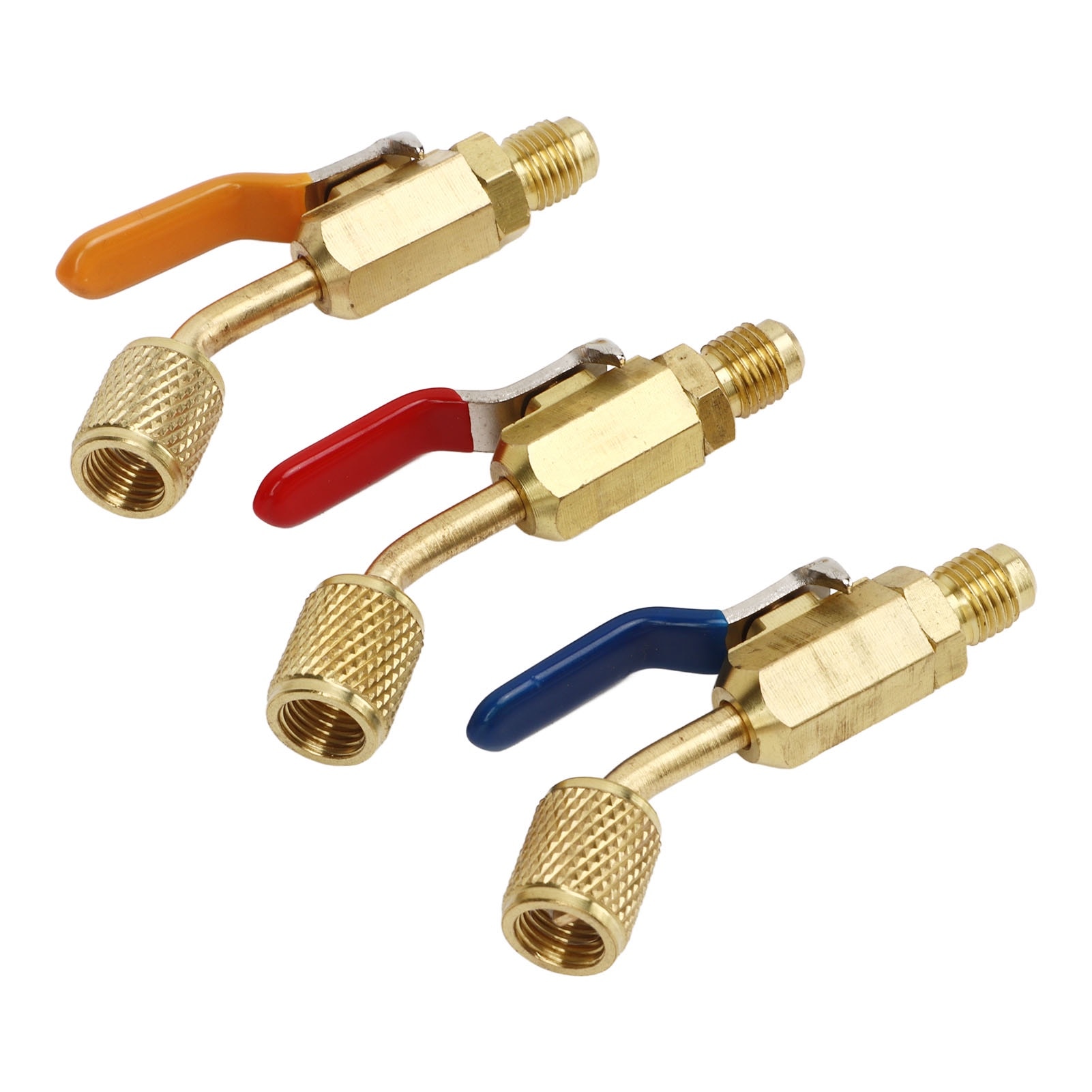 Set 6 Ventile cu Bila pentru Refrigerant, 1/4 inch, Alama, R410A, R134A ...