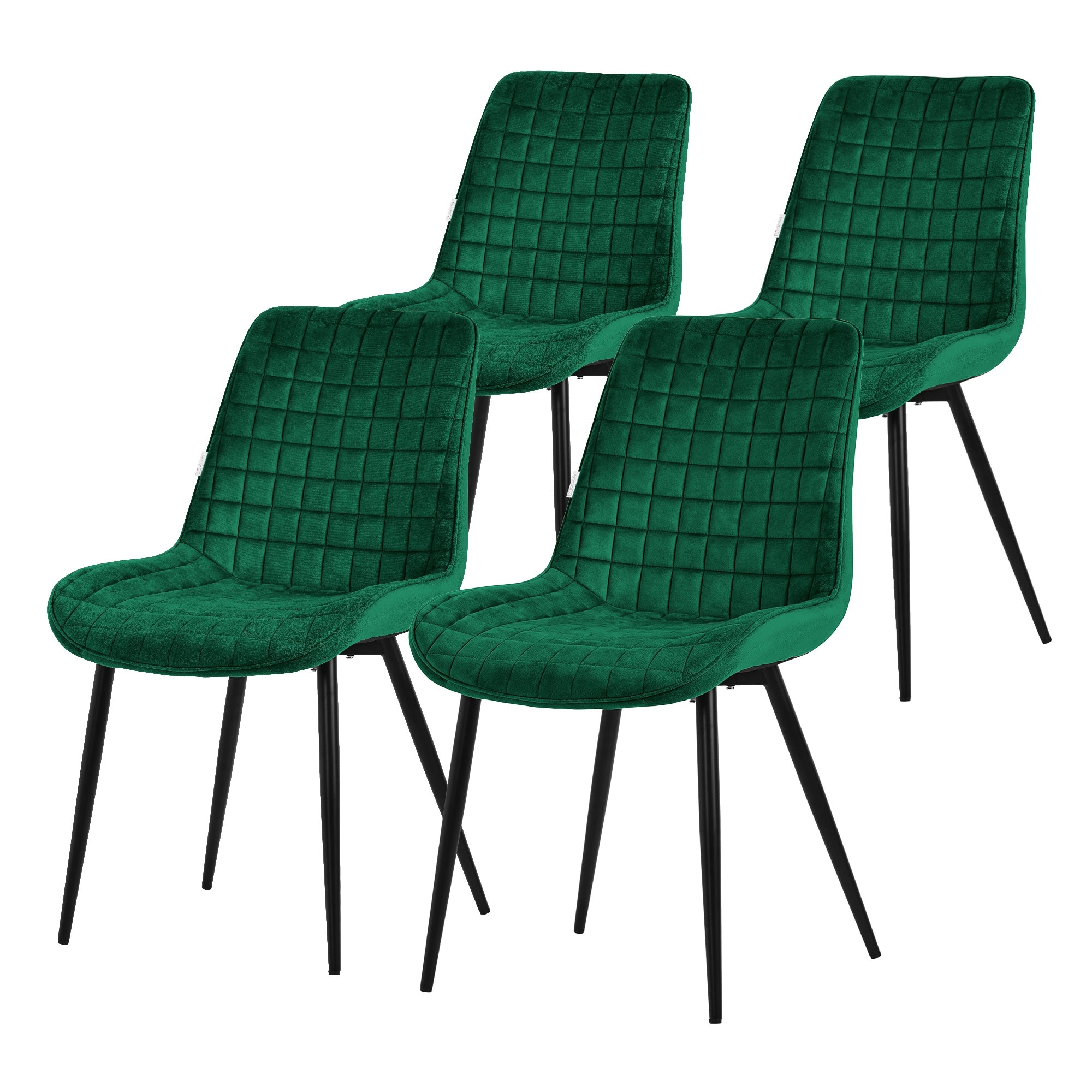 Set 4 scaune dining ML-Design, verde inchis, catifea, 52x60x89 cm ...
