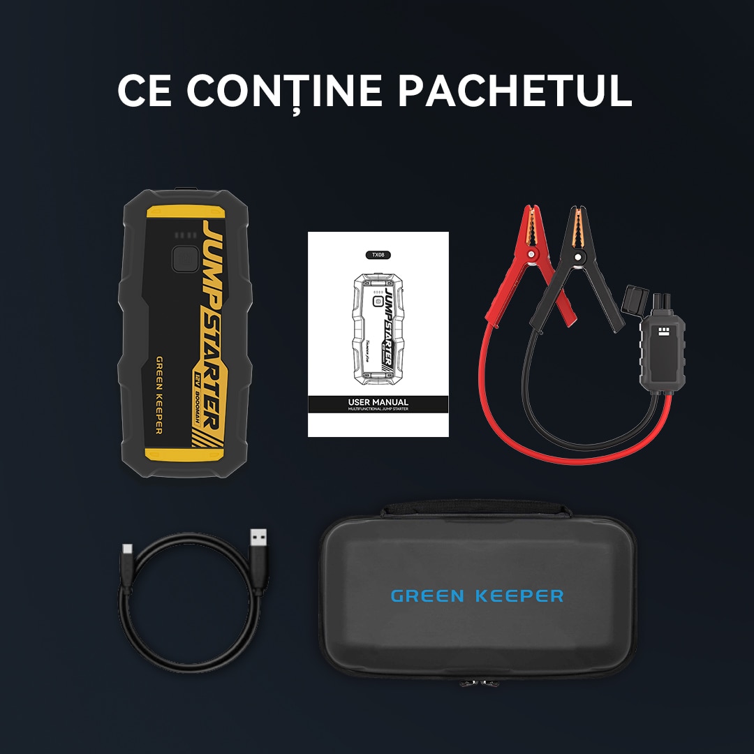 Starter Auto Multifunctional 800A, Redresor Auto 8000mAh, Jump Starter ...