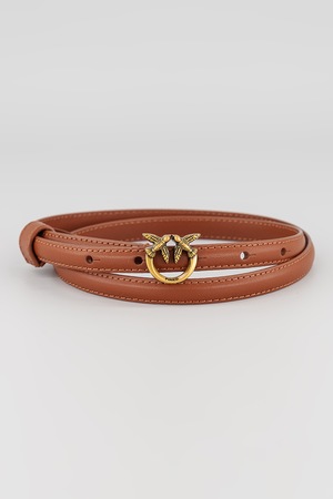 Pinko, Curea ingusta din piele cu catarama cu nit, Maro fango, 94 - eMAG.ro