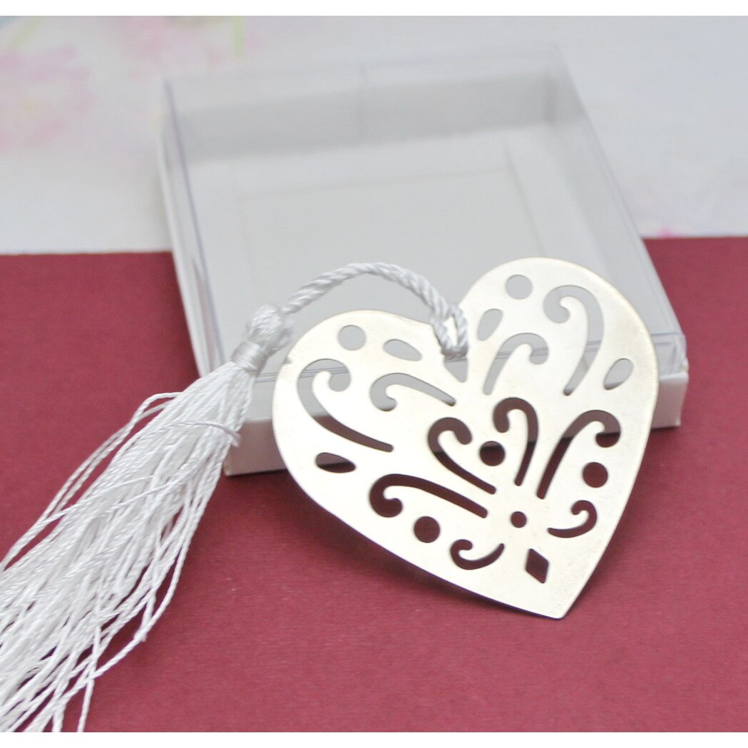 Marturii nunta / botez semne de carte inima dantelata cu snur - cadouri ...