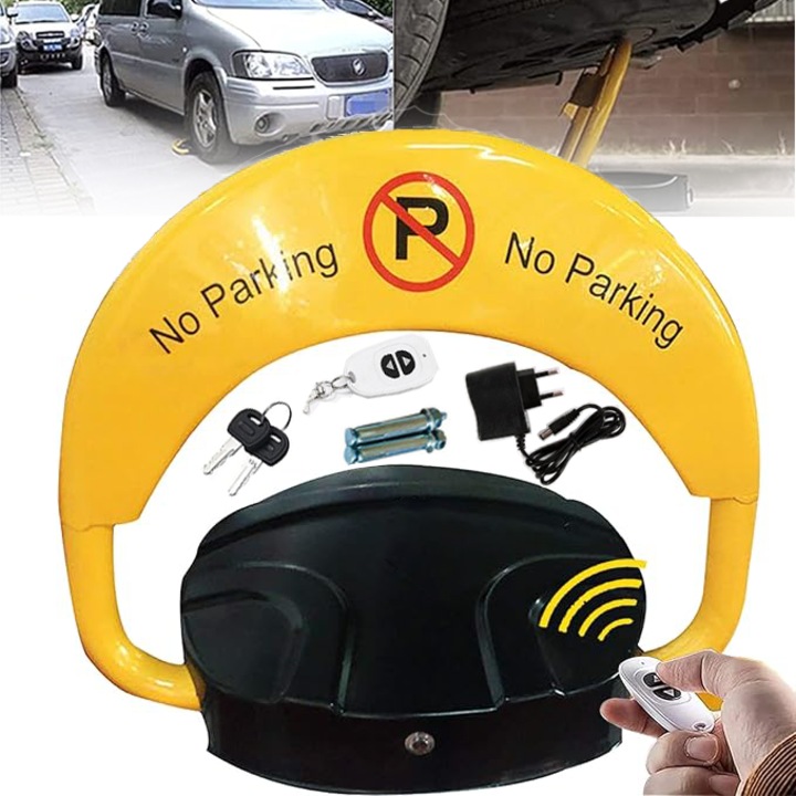 Blocator Parcare Automat, Anti Furt, cu Telecomanda si Alarma, Greutate ...