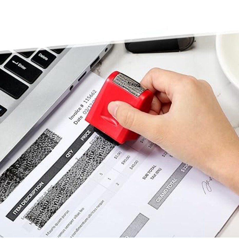 Set 2 stampile confidentialitate Safe Pad, Stampila cu role de ...