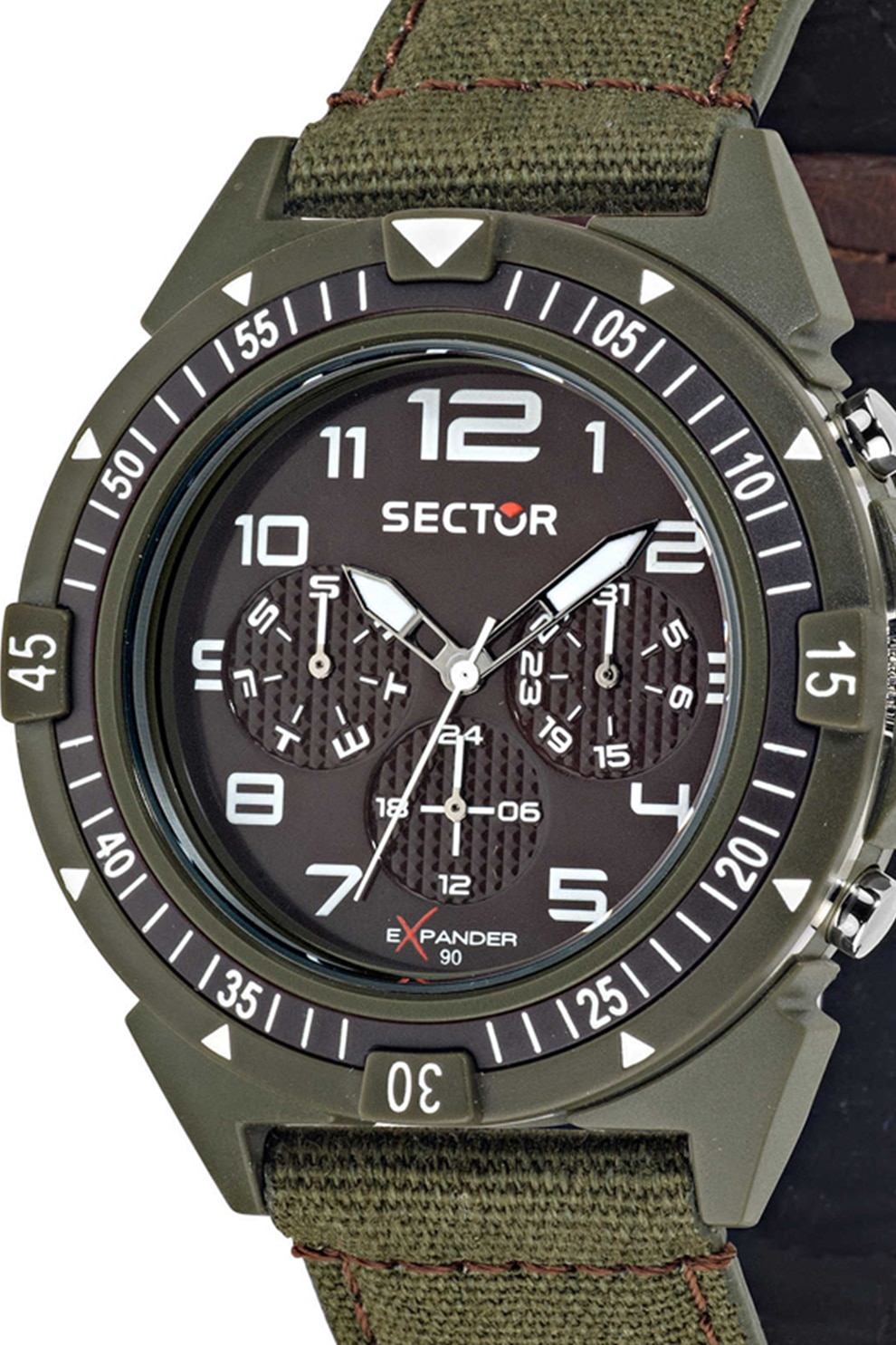 Sector, Мултифункционален часовник Expander 90, Кафяв / Зелен - eMAG.bg