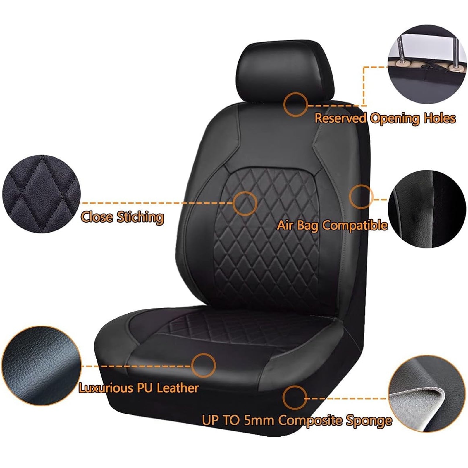 Set 9 Huse Scaune Auto, Hggzeg, Cu carlige, fermoare, Impermeabila ...