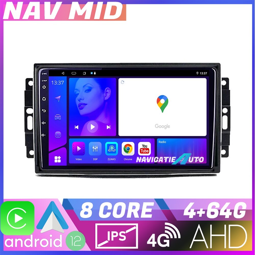 Navigatie dedicata Chrysler Jeep KIT-202 NAVTEC Android Ecran 720P Octa ...