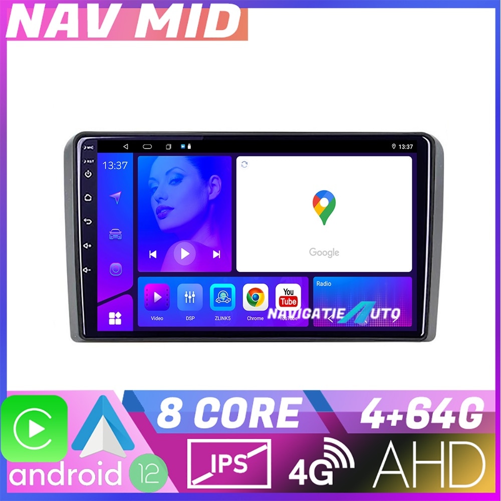 Navigatie dedicata Audi A3 8P Octa Core KIT-049 NAVTEC Android Ecran 720P Octa Core 4+64 Carplay ...