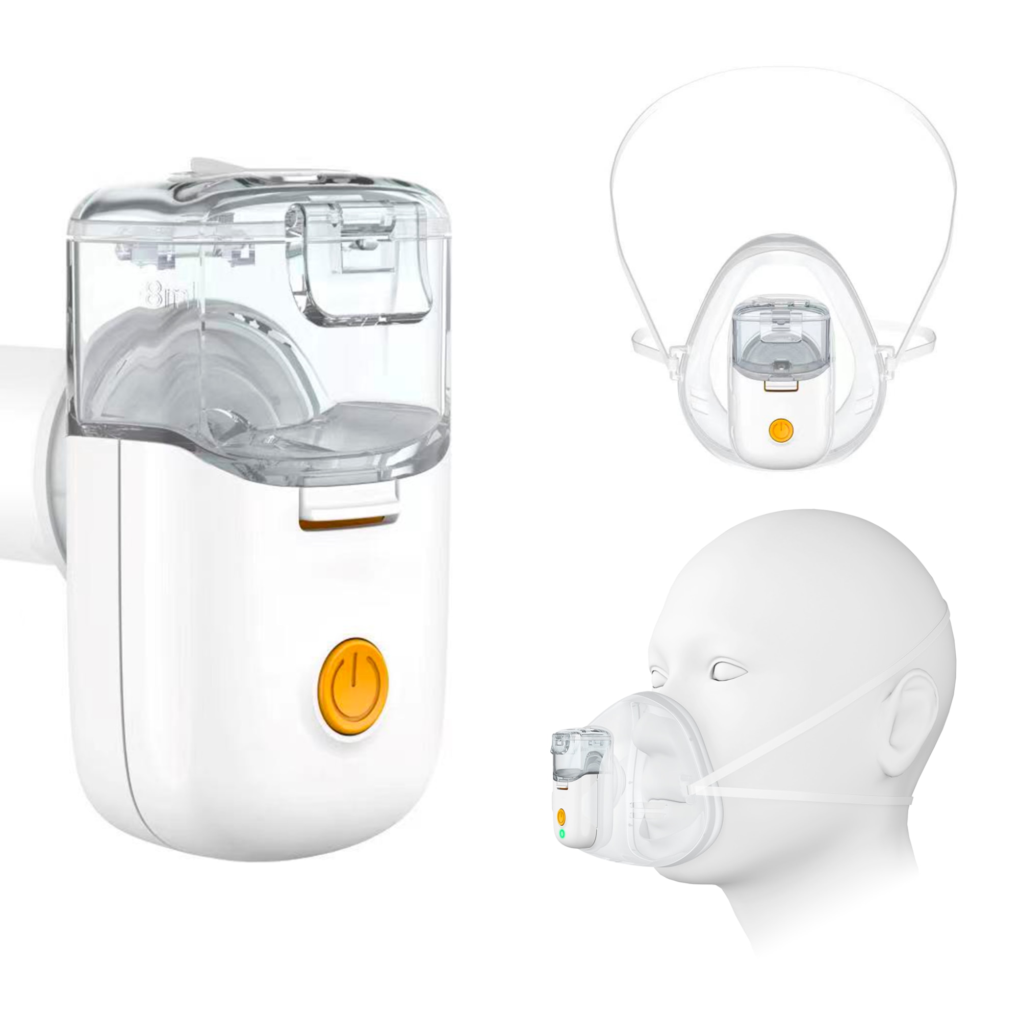 Aparat Aerosoli Nebulizator Ultrasonic Portabil PCare - Masca 360 acoperire perfecta, Ultra ...