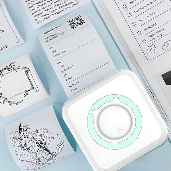 Mini imprimanta termica, imprimanta portabila cu role de imprimat ...