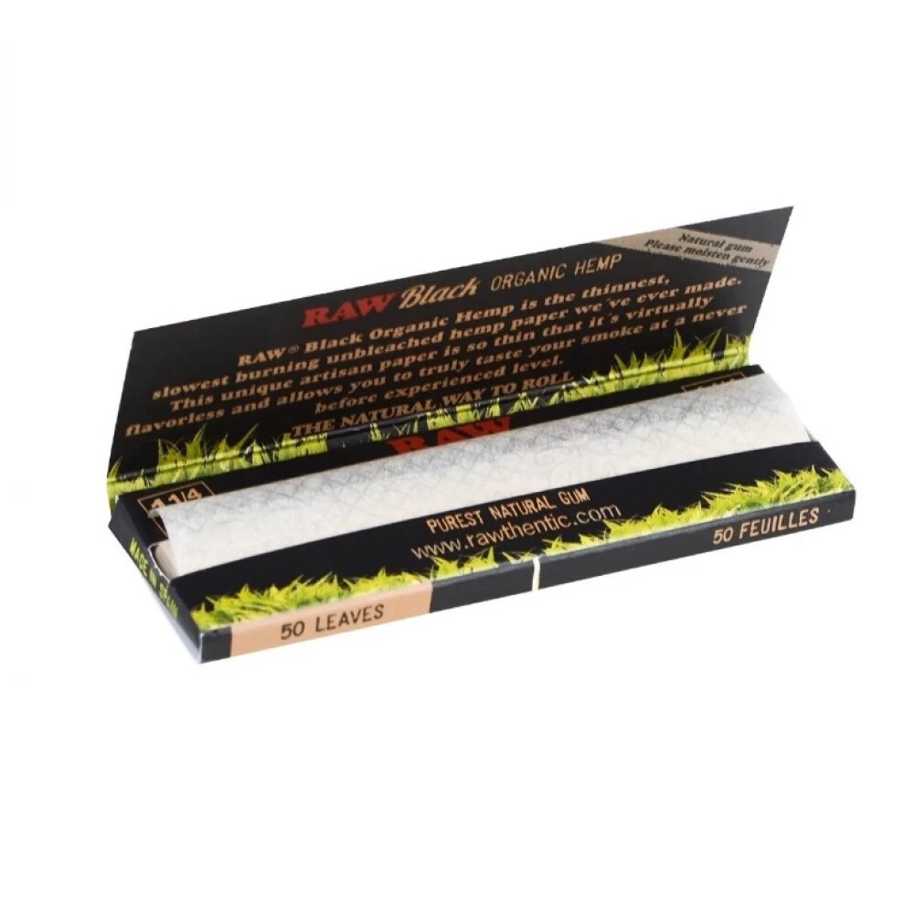 Foite de rulat tutun, Raw Black Organic 1/4 78mm din Canepa organica ...