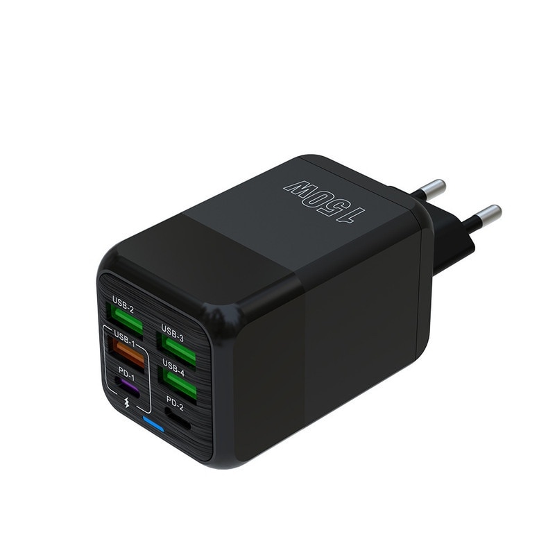 Statie de incarcare 6-in-1, 150W, 2 porturi Type-C, 4 porturi USB-A ...