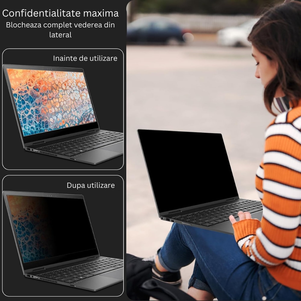 Filtru de confidentialitate pentru monitor,15,6 inch, dimensiuni ...