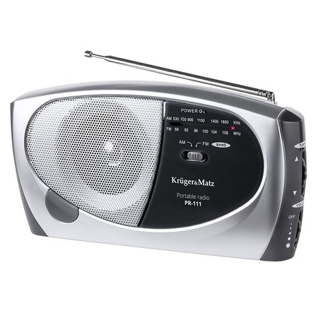 Aparat radio portabil AM/FM, antena telescopica, Maner pliabil, Gri ...