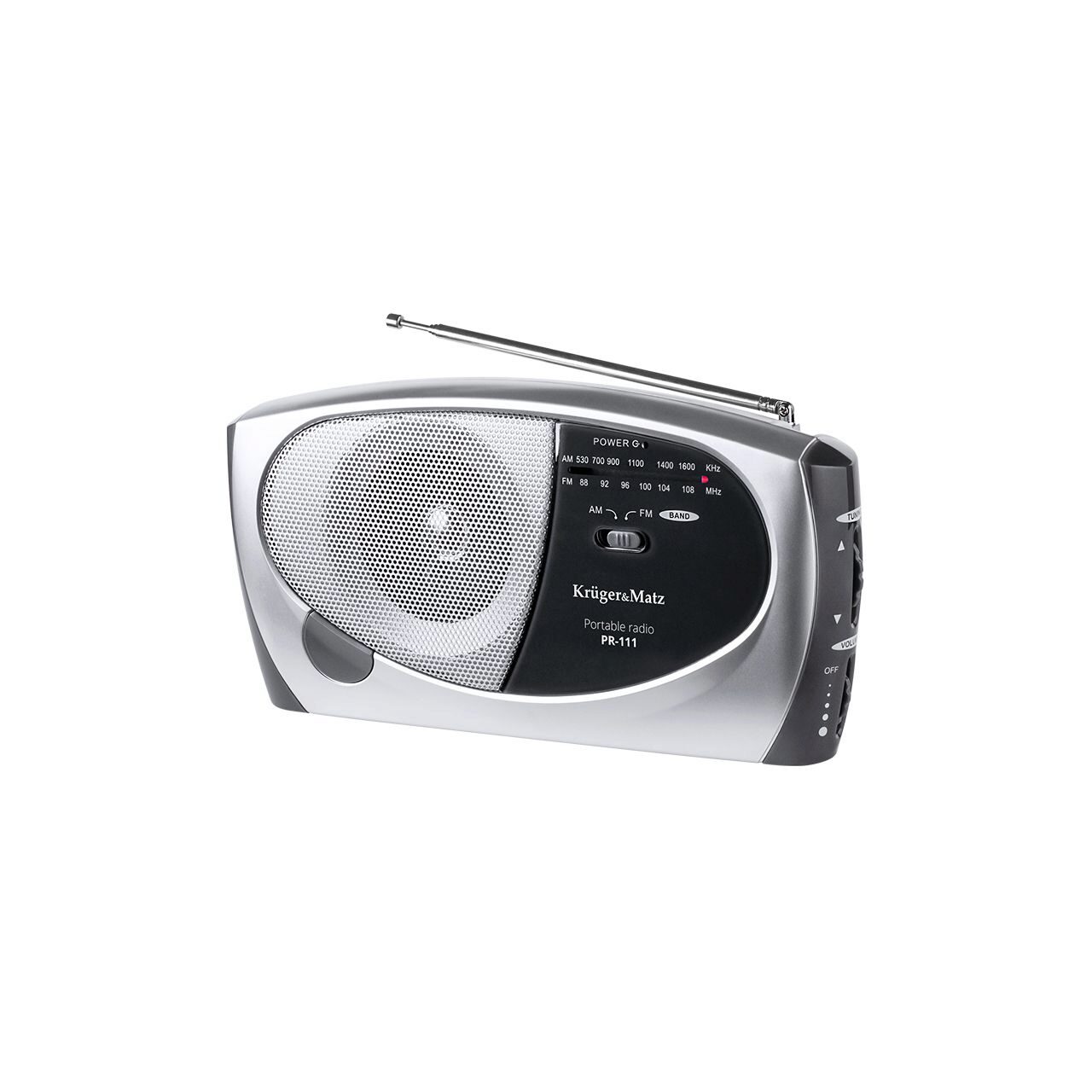 Aparat radio portabil AM/FM, antena telescopica, Maner pliabil, Gri ...