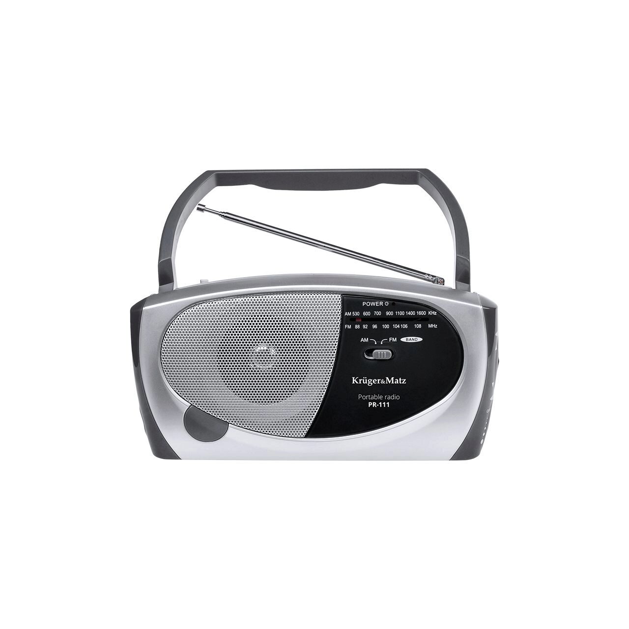Aparat radio portabil AM/FM, antena telescopica, Maner pliabil, Gri ...