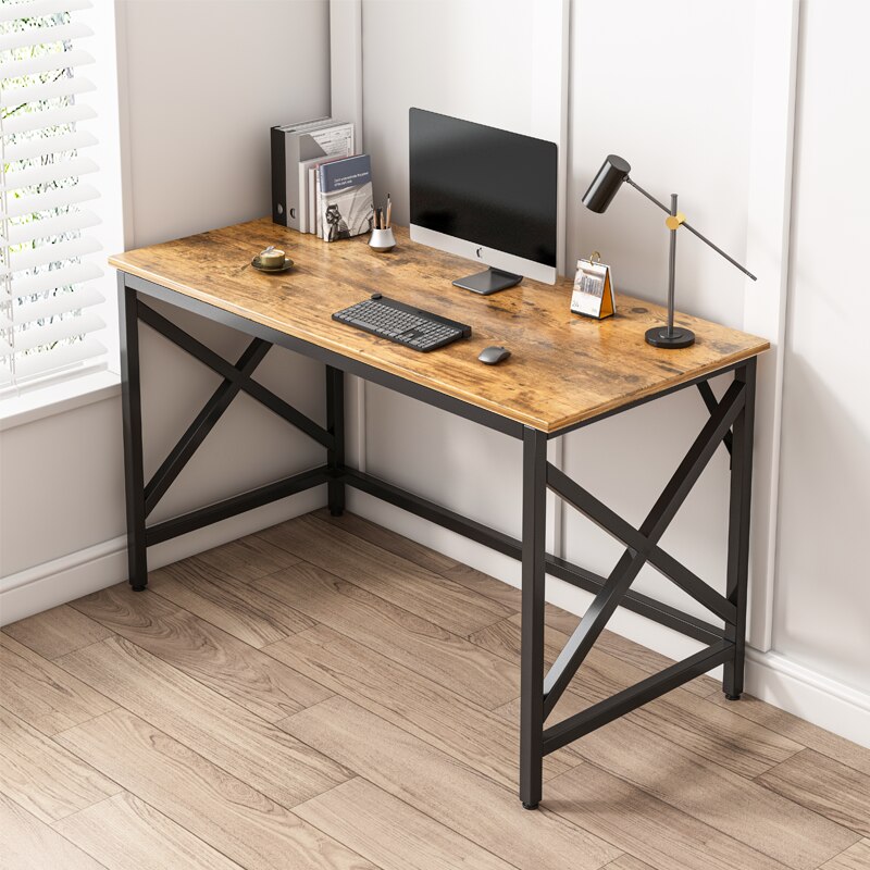 Birou de calculator industrial rustic masa de lucru cadru metalic BADU ...