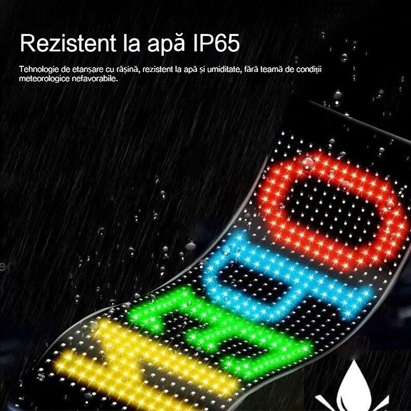 Ecran LED flexibil pentru masina, Fudisenn®, control wireless prin ...