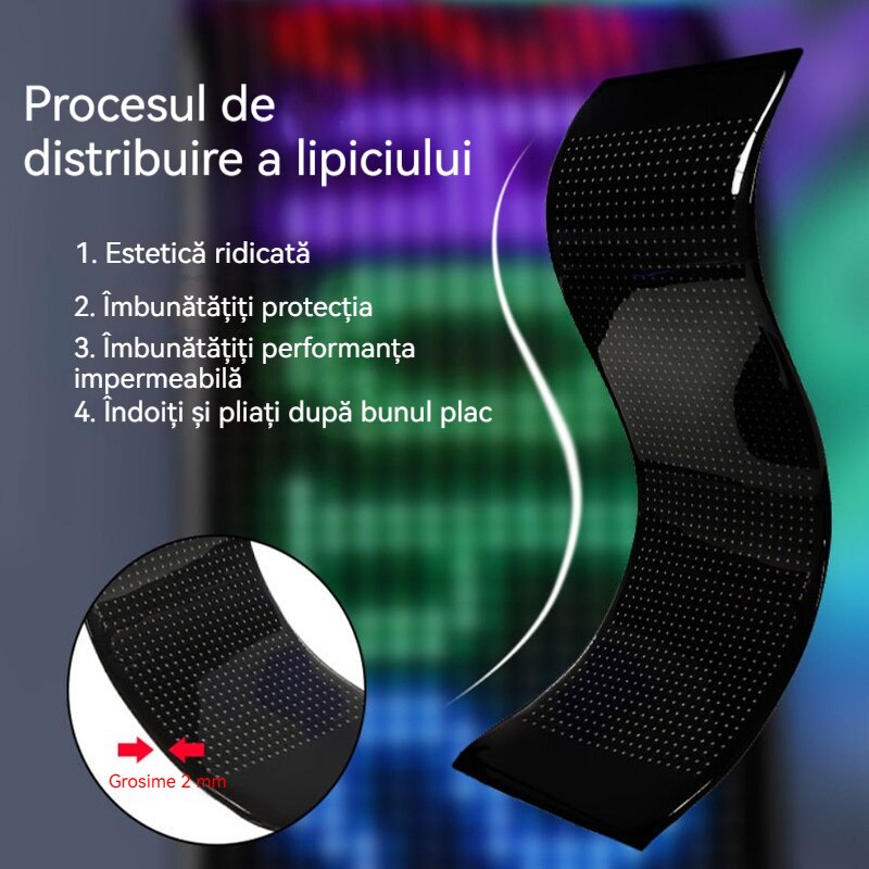 Ecran LED flexibil pentru masina, Fudisenn®, control wireless prin ...