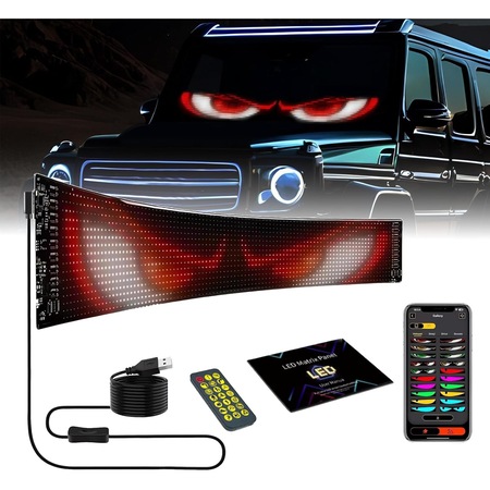 Ecran LED flexibil pentru masina, Fudisenn®, control wireless prin ...