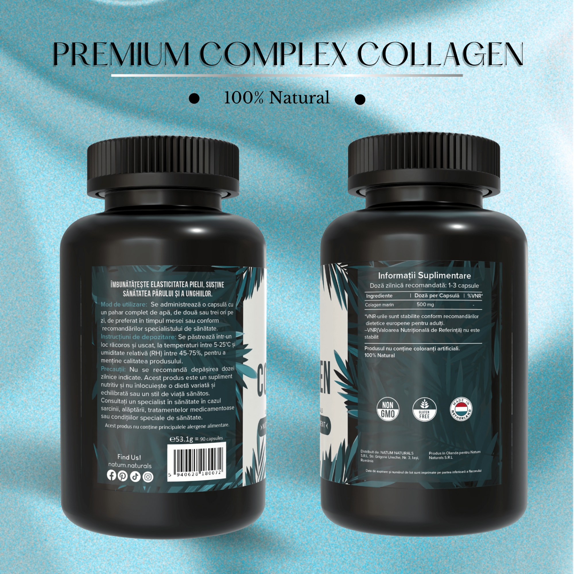 Premium Collagen Marine - Supliment Alimentar pentru Piele, Par si ...