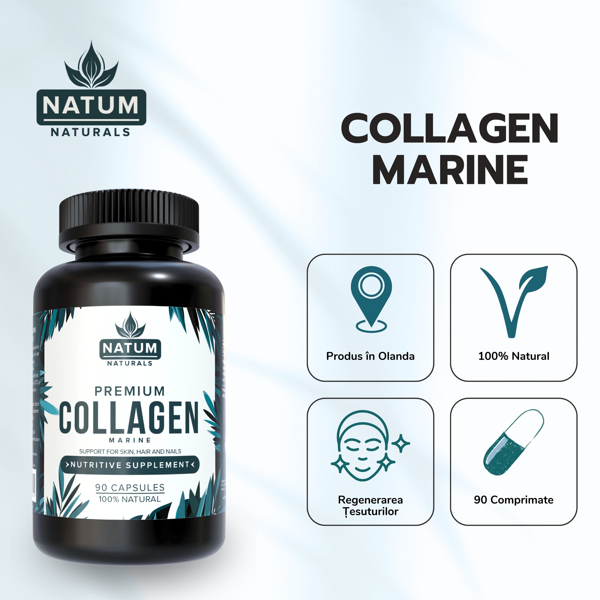 Supliment Alimentar Colagen Marin Premium, NATUM NATURALS®, Collagen ...