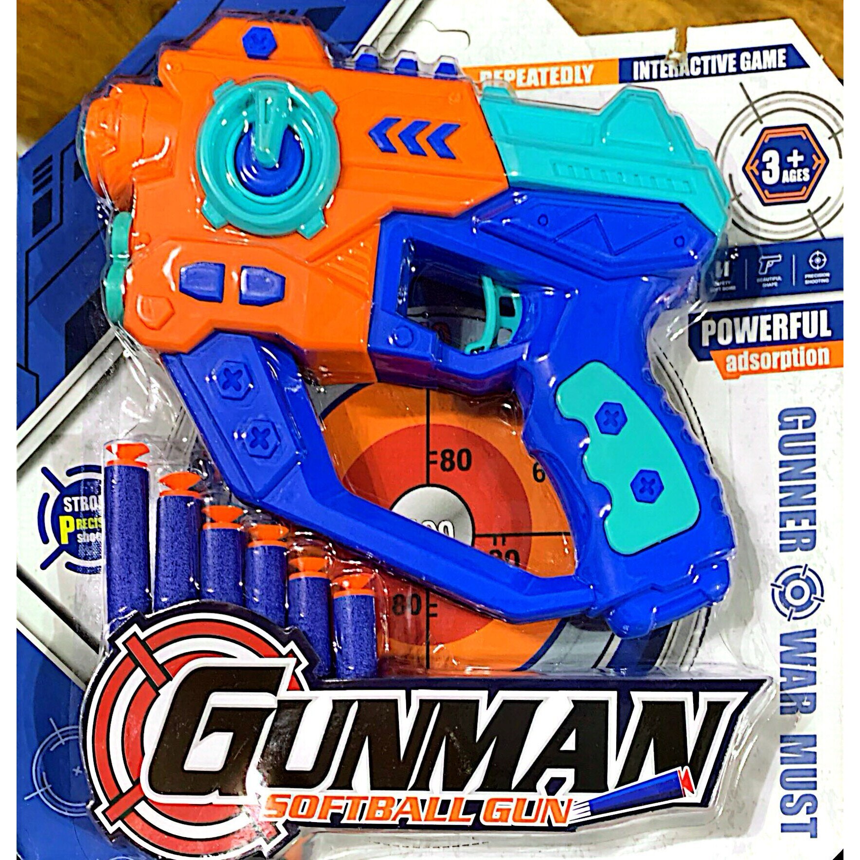 Pistol cu gloante de spuma, 6 gloante, 19x14 cm - eMAG.ro
