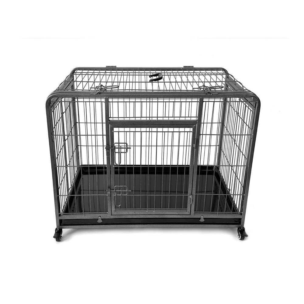 Cusca metalica pliabila cu tava plastic MEDX48 125L×76W×81H CM - eMAG.ro