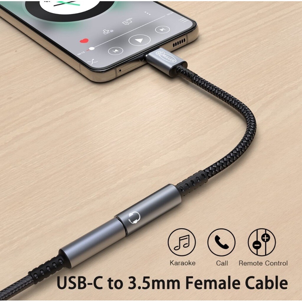Muller аудио адаптер за телефон, USB Type C - Jack 3.5 mm TRSS, DAC ADC ...