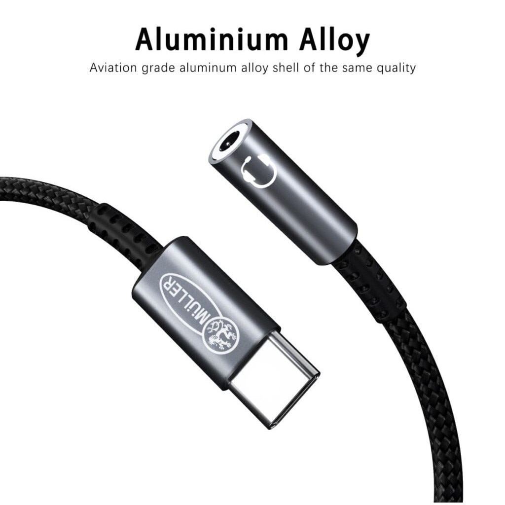 Adaptor audio Muller®️ pentru telefon, USB Type C - Jack 3.5 mm TRSS ...