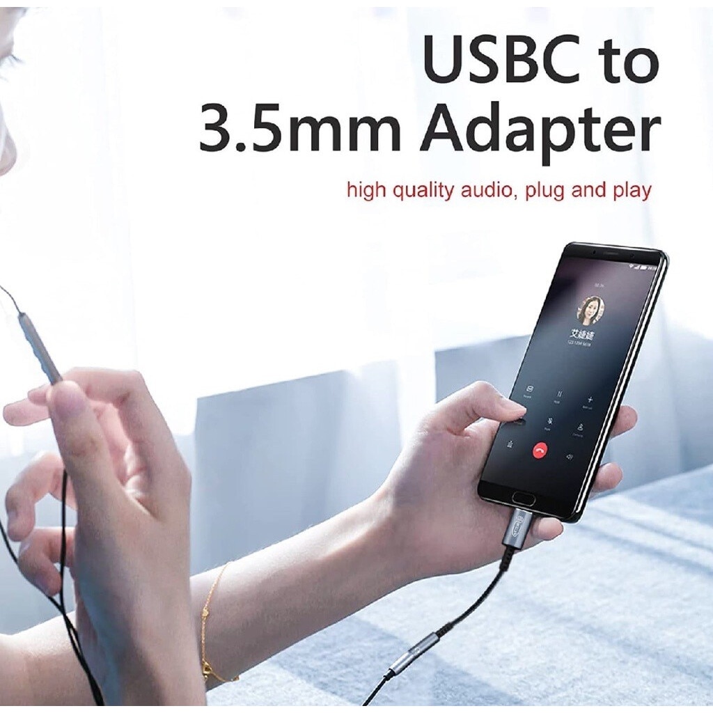 Muller аудио адаптер за телефон, USB Type C - Jack 3.5 mm TRSS, DAC ADC ...