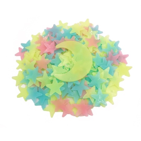 101 de bucati colorate care stralucesc in intuneric Stele si luna ...