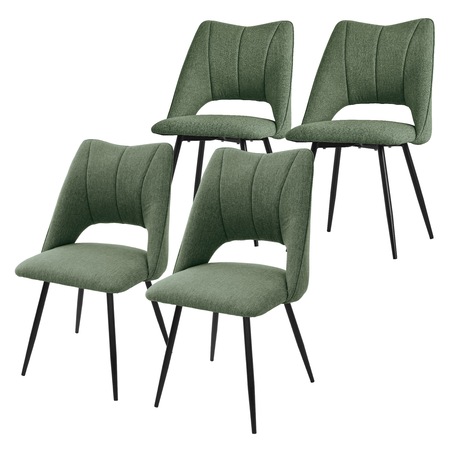 Set 4 scaune dining ML-Design, verde, poliester, 57x53x89cm, design ...