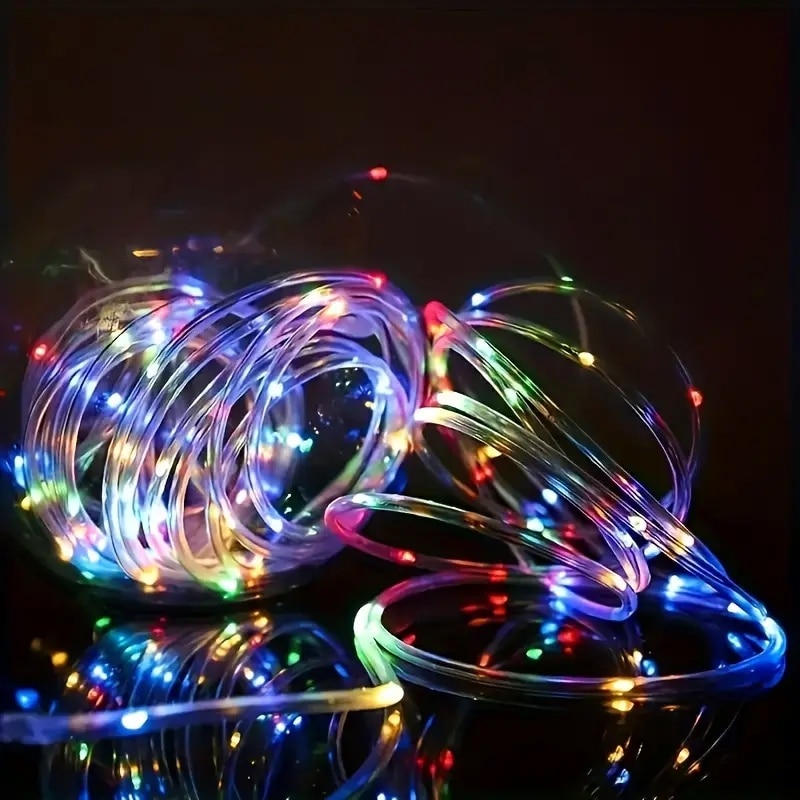 Instalatie de craciun multicolora tip banda led RGB, invelis tip furtun, NEXTLY, 10m lungime ...