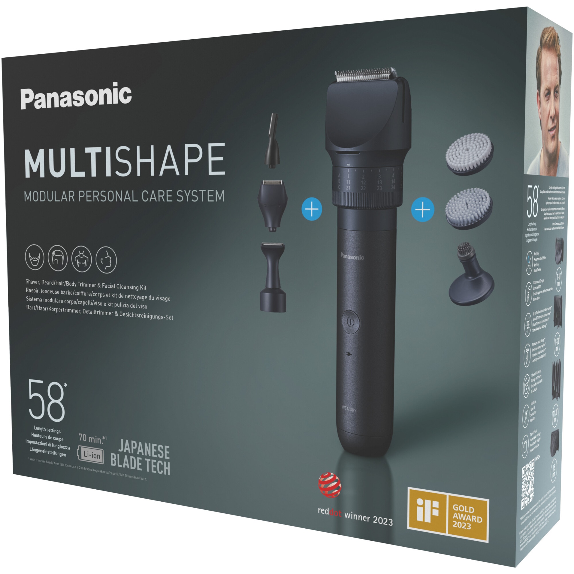 Комплект за подстригване и поддържане на брада/лице Panasonic MultiShape XSHAPE TRIM, Включва ...
