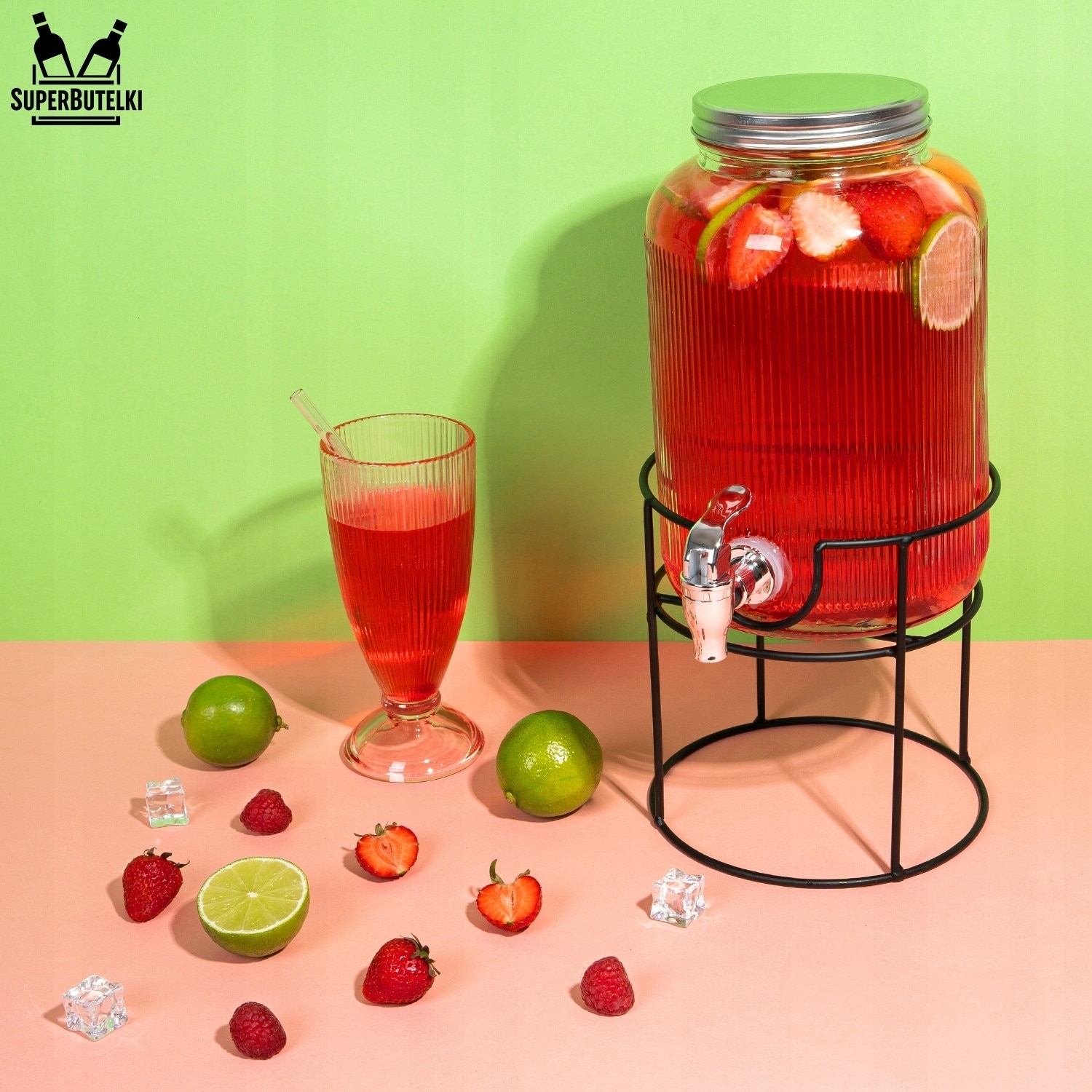 Borcan Pentru Limonada Cu Robinet Pe Suport, SuperButelki, 6 L, Pentru ...