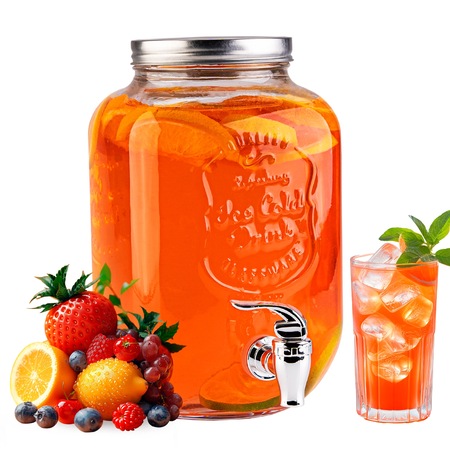 Borcan Cu Robinet, SuperButelki, 4 L, Borcan De Sticla, Pentru Limonada ...