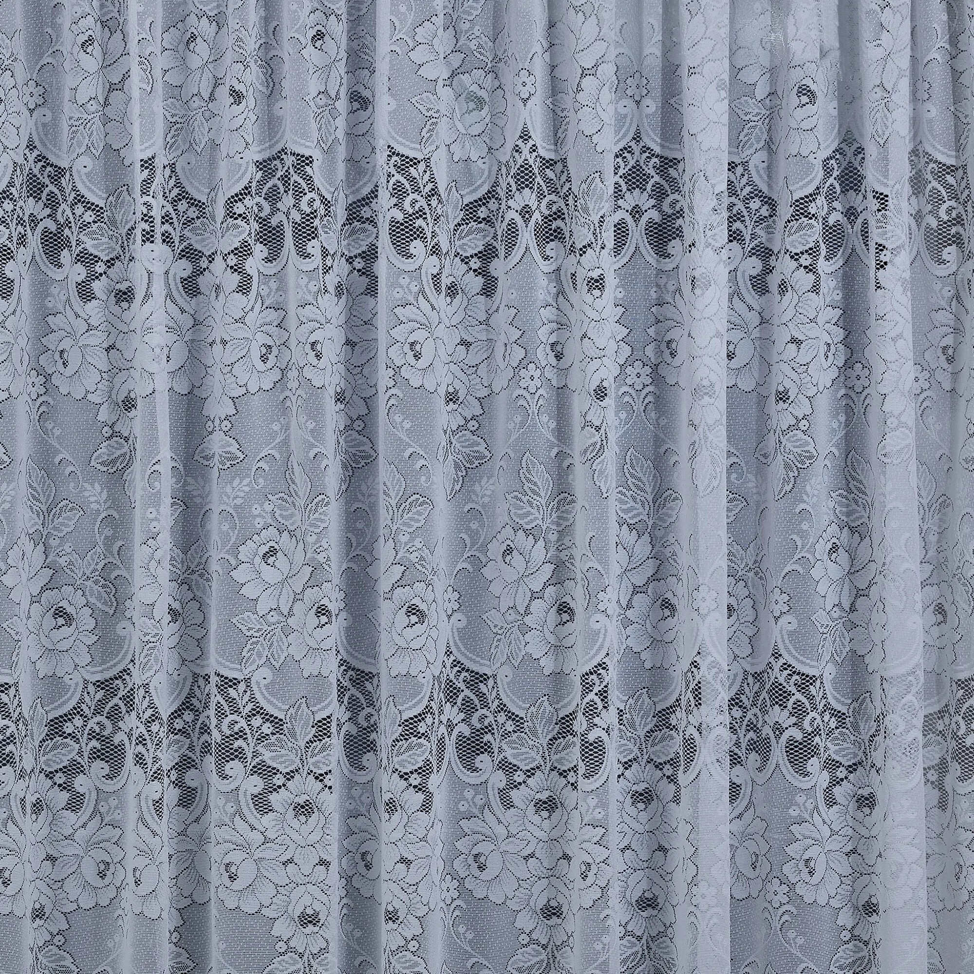 Perdea Pascani Alba cu trandafiri delicati, 250x240 cm - eMAG.ro