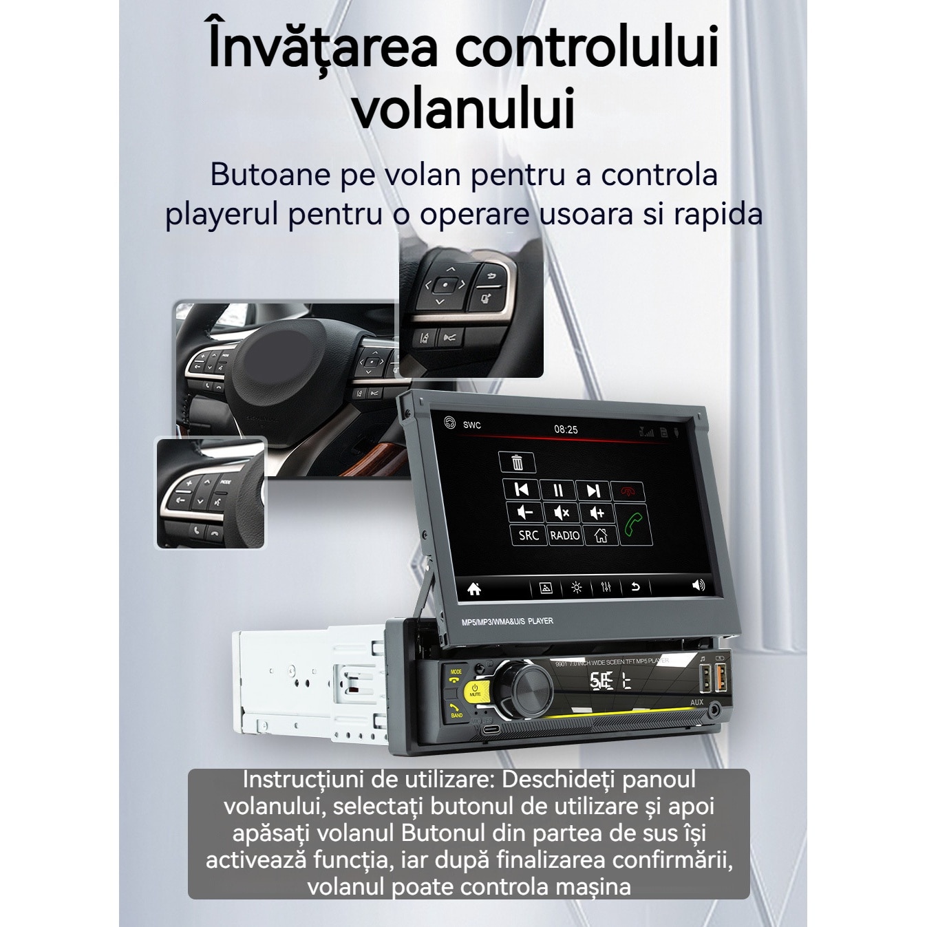 Player MP5 auto, Fudisenn®, cu telecomanda, 7 inchi, player multimedia ...