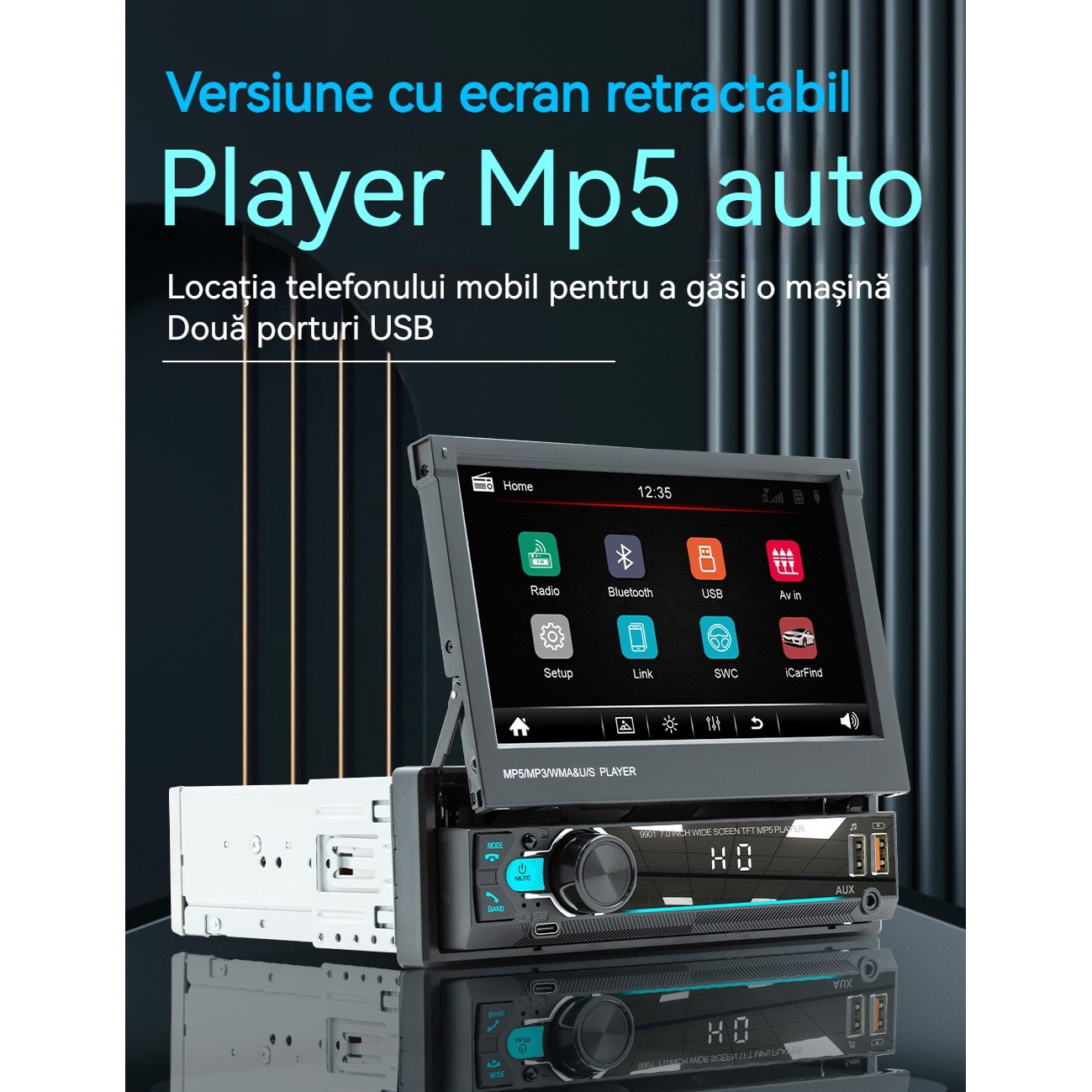 Player MP5 auto, Fudisenn®, cu telecomanda, 7 inchi, player multimedia ...