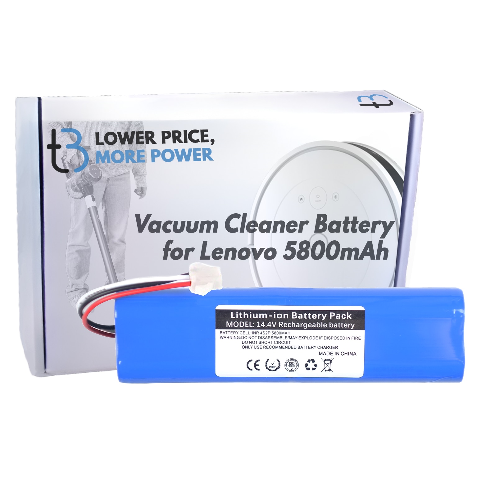 Tradebit батерия, за Lenovo T1 Pro, 14.4V, 5800mAh, 13.5x3.8x3.8cm - eMAG.bg