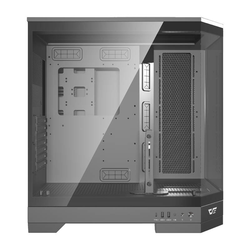 Carcasa computer ATX Darkflash DQX90, sticla securizata, iluminare ARGB ...