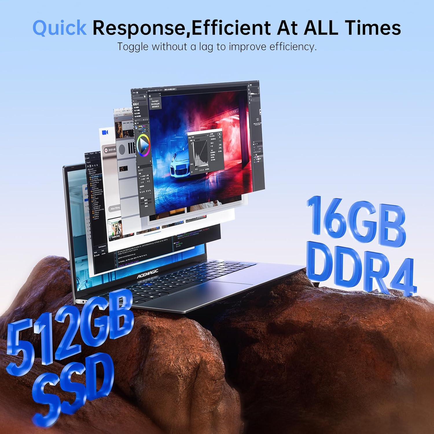 Laptop ACEMAGIC AX17 17.3" cu procesor Intel® Alder Lake-N97, Windows ...