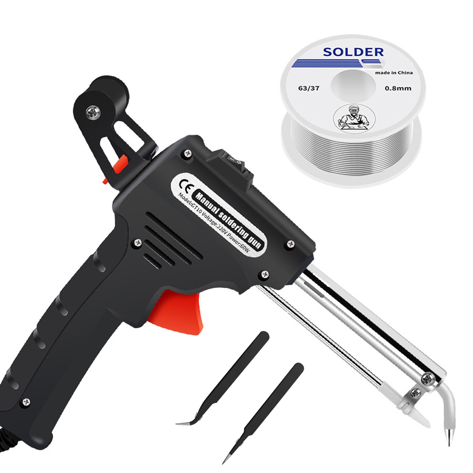 Set pistol de lipit, Hggzeg, Kit fier de lipit, 220V, Putere 60 W, 20 ...