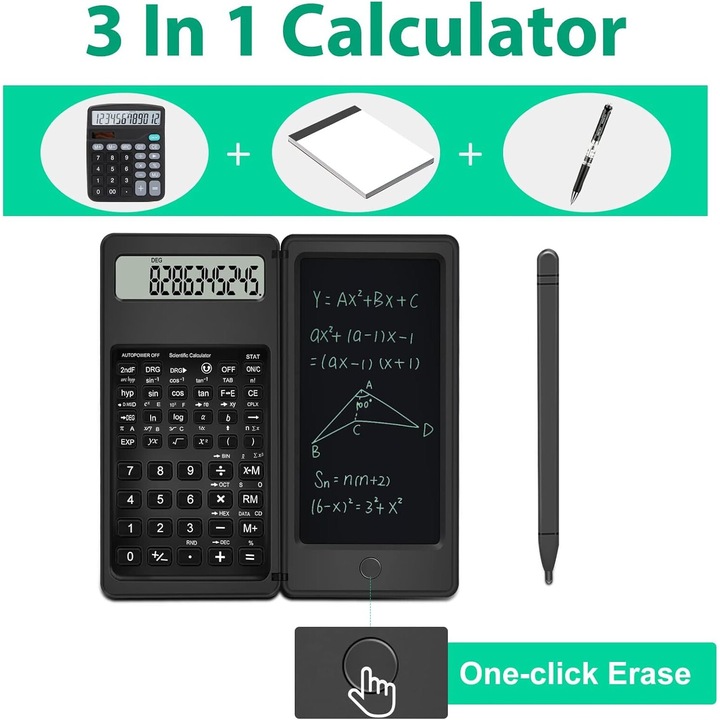 Calculator Stiintific Kesment, 10 Cifre LCD Desktop Calculator Solar ...
