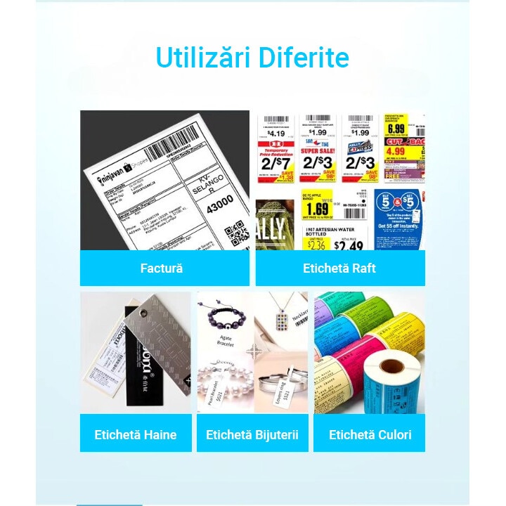 Imprimanta termica pentru etichete si AWB-uri, calitate inalta 203 dpi ...